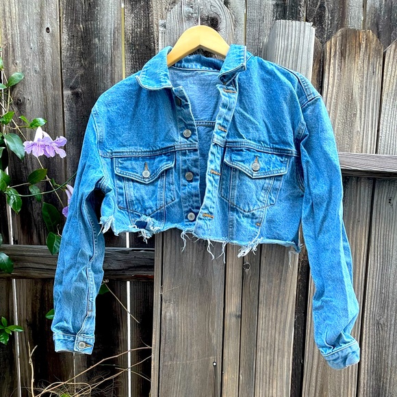 Brandy Melville | Jackets & Coats | Brandy Melville Cropped Denim ...